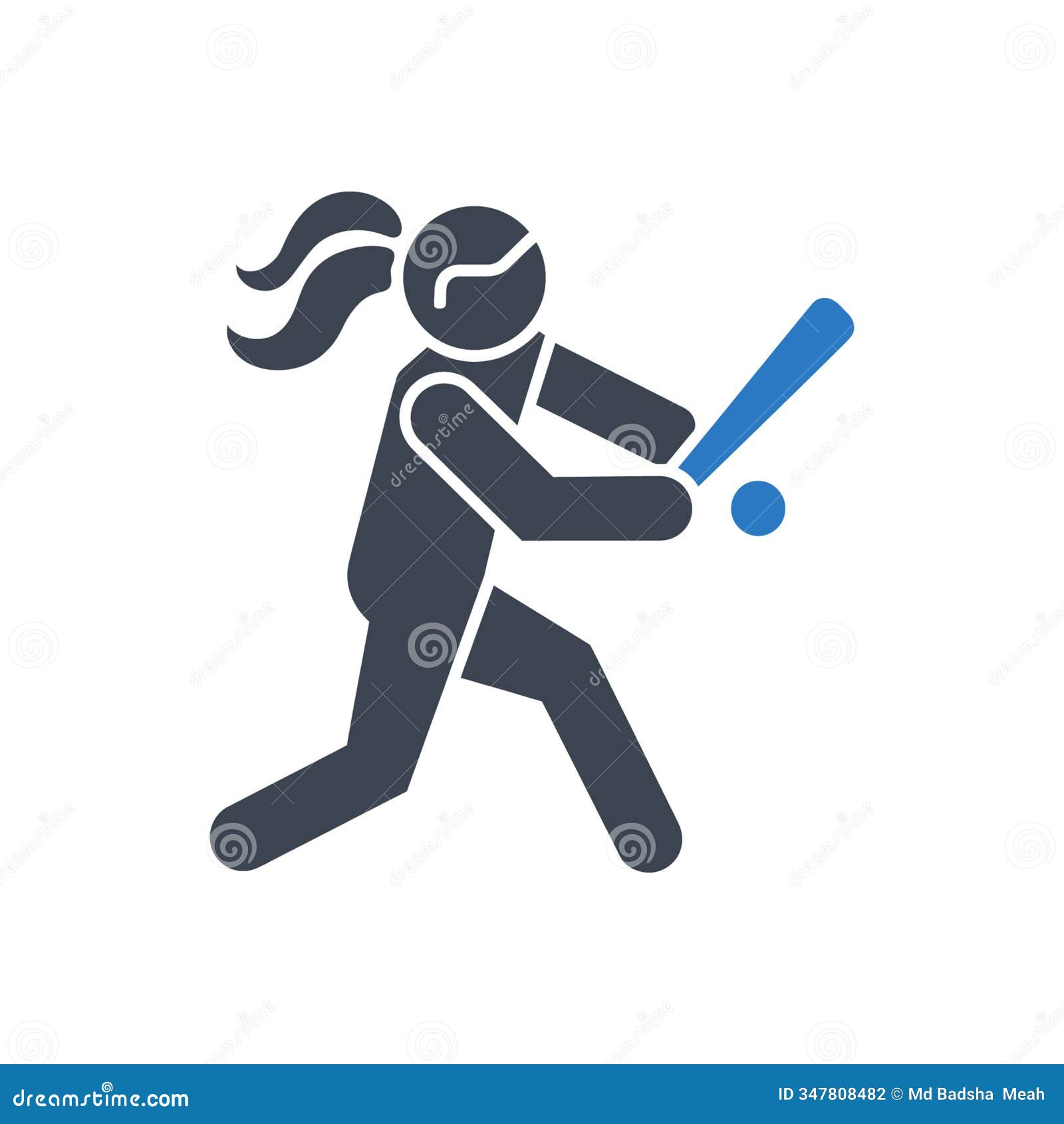 Baseball Swing Icon stock vector. Illustration of symbol - 347808482