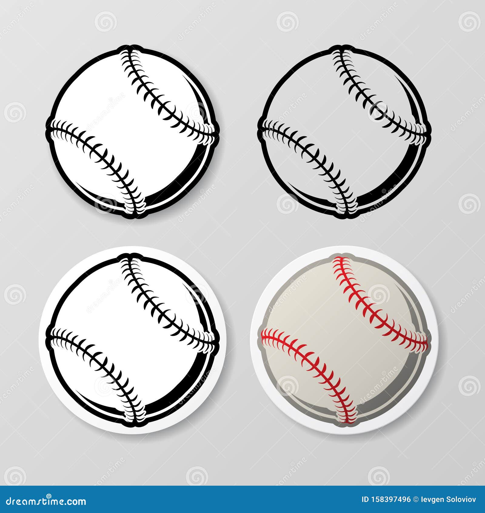Baseball Symbol Stickers Set Stock Vector - Illustration of boys ...