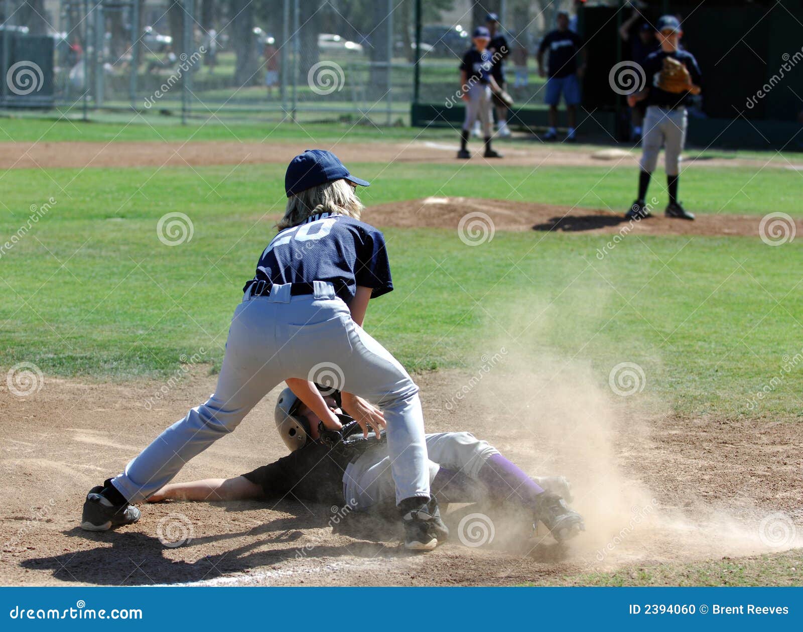 Baseball - Tag at Third Base Stock Photo - Image of batter, plate: 2394060