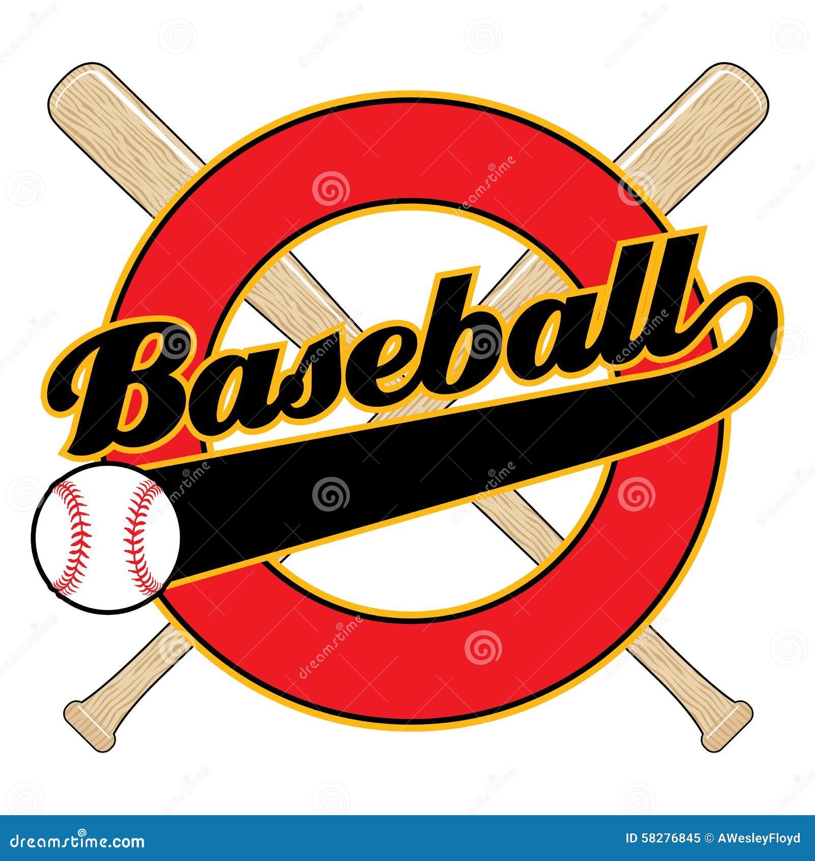 Baseball with Tail Banner stock vector. Illustration of emblem - 58276845