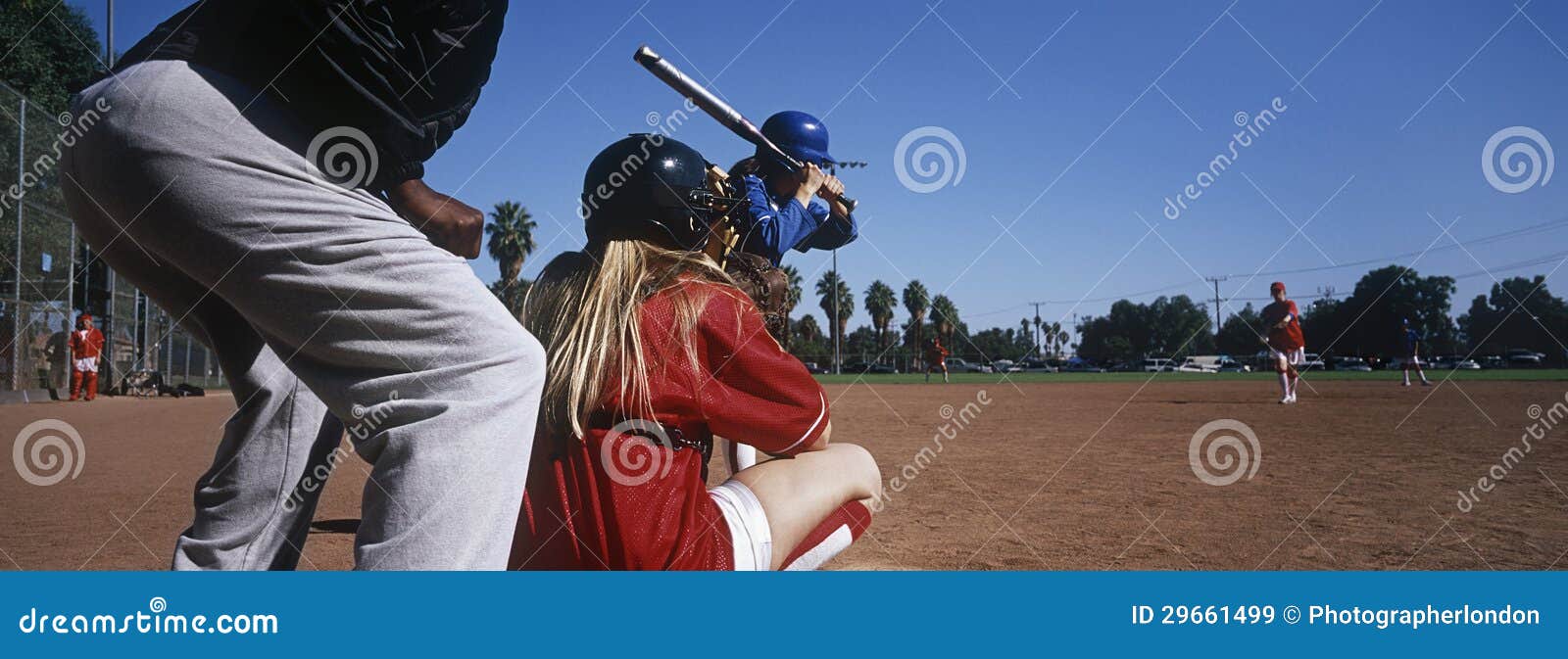 Baseball Team Practicing on Ground with Umpire Stock Image - Image of ...