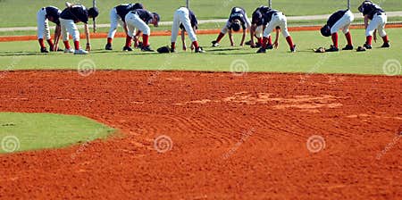 Baseball team stretch stock image. Image of baseball, stretch - 3214507