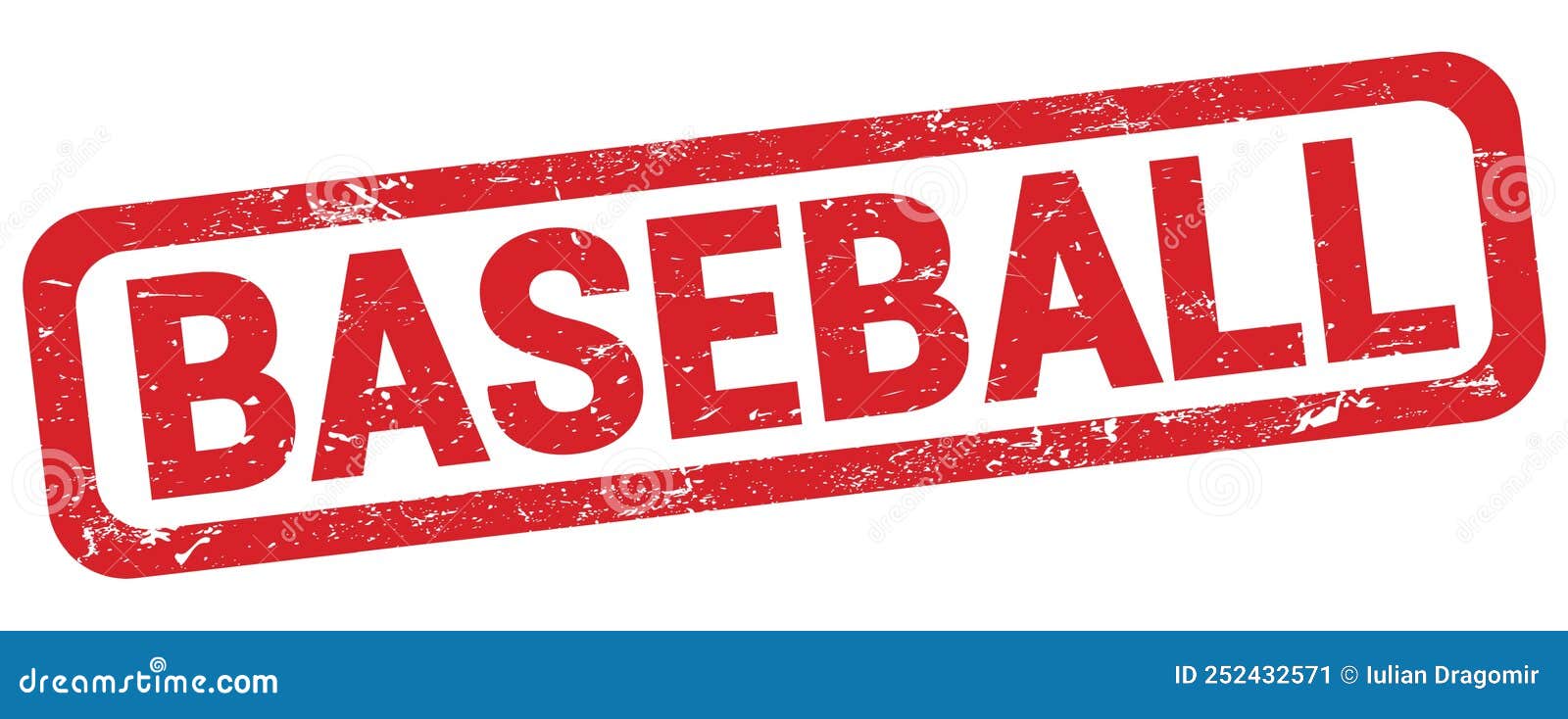 BASEBALL Text Written on Red Rectangle Stamp Stock Illustration ...