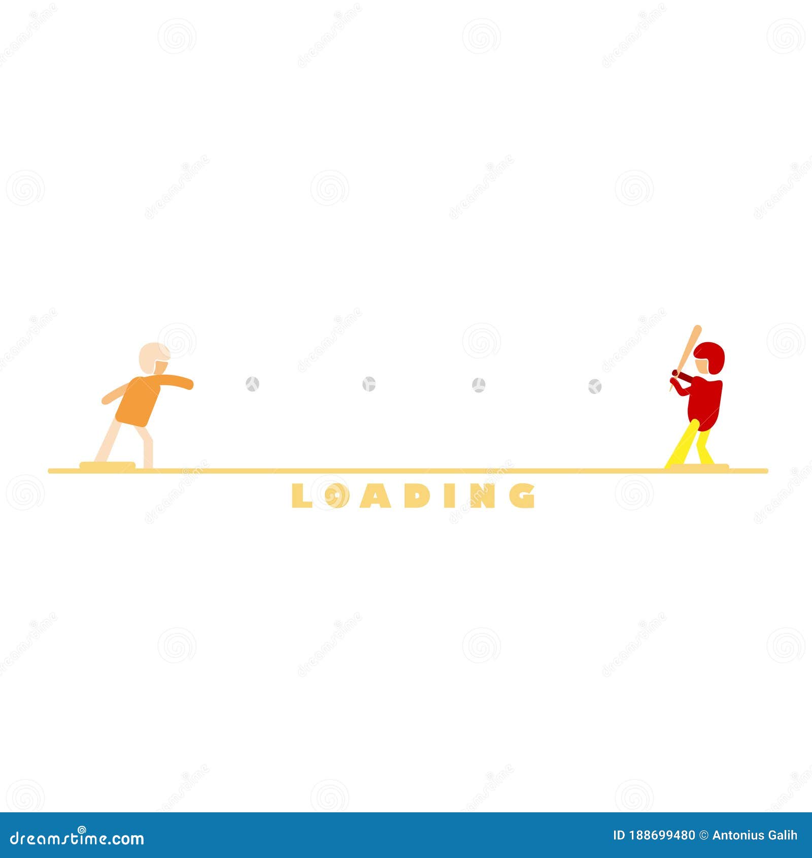 Baseball Theme Loading Progress Screen Vector Illustration Stock Vector ...