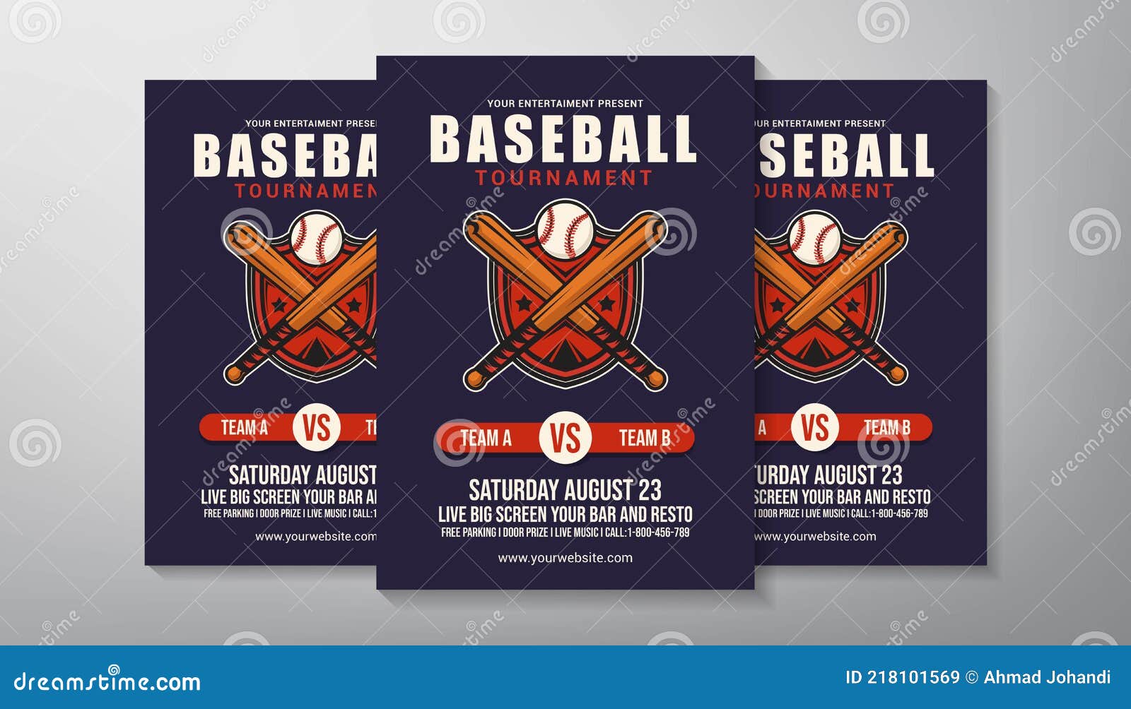Baseball Tournament Flyer Template Stock Vector - Illustration of pitch ...