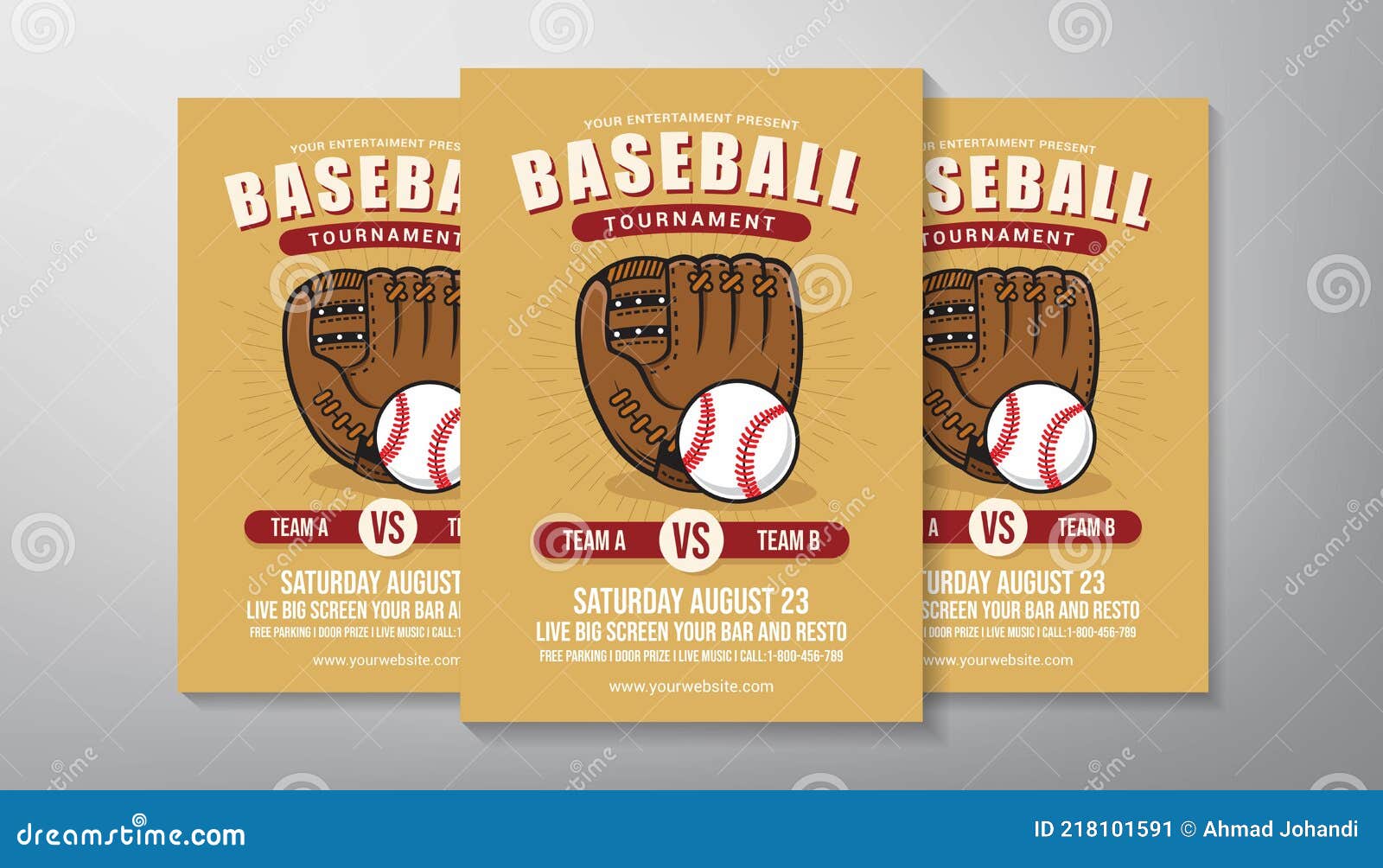 Baseball Tournament Poster Template Stock Vector - Illustration of ...