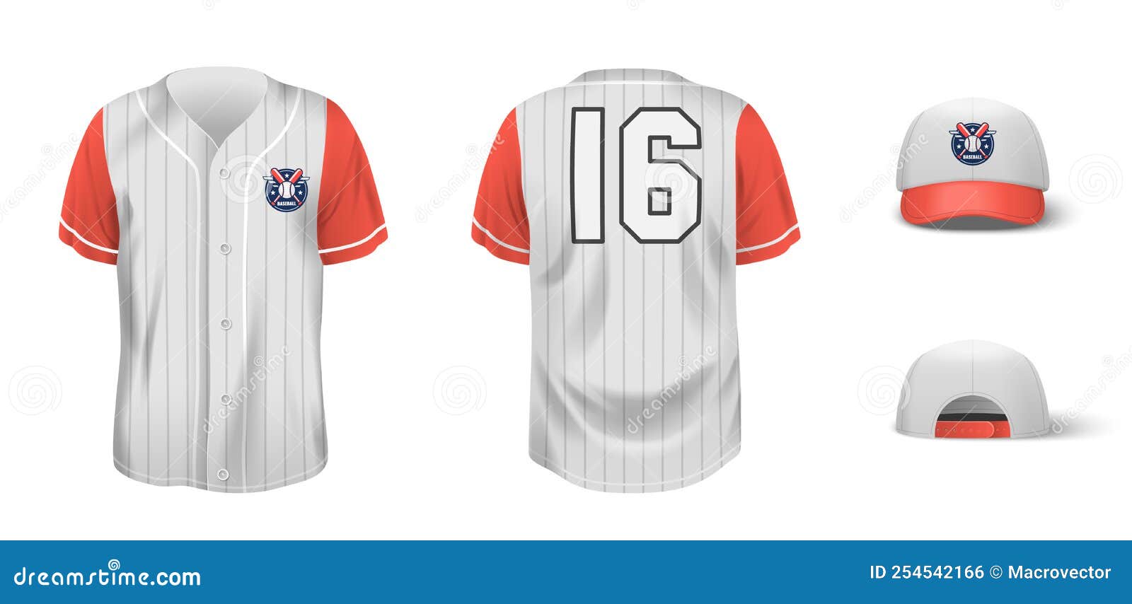 Baseball Uniform Realistic Set Stock Vector - Illustration of training ...