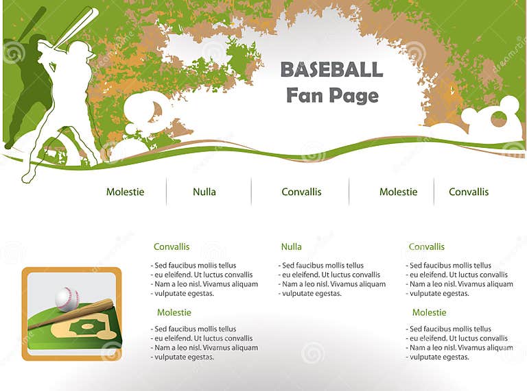 Baseball web site design stock vector. Illustration of original - 19759141