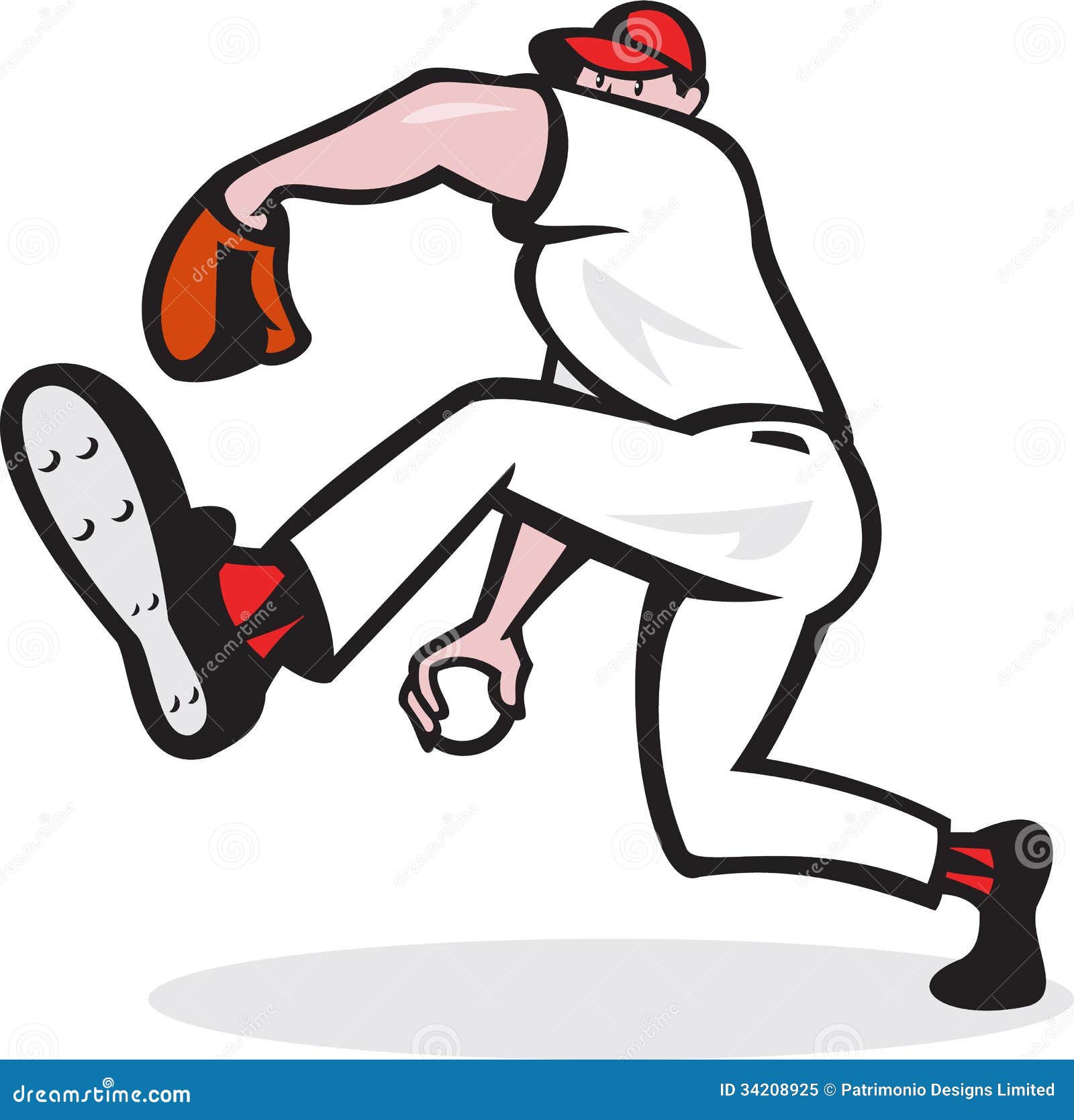 Baseball-Werfer-werfende Ball-Karikatur Vektor Abbildung - Illustration von mann, amerikanisch ...