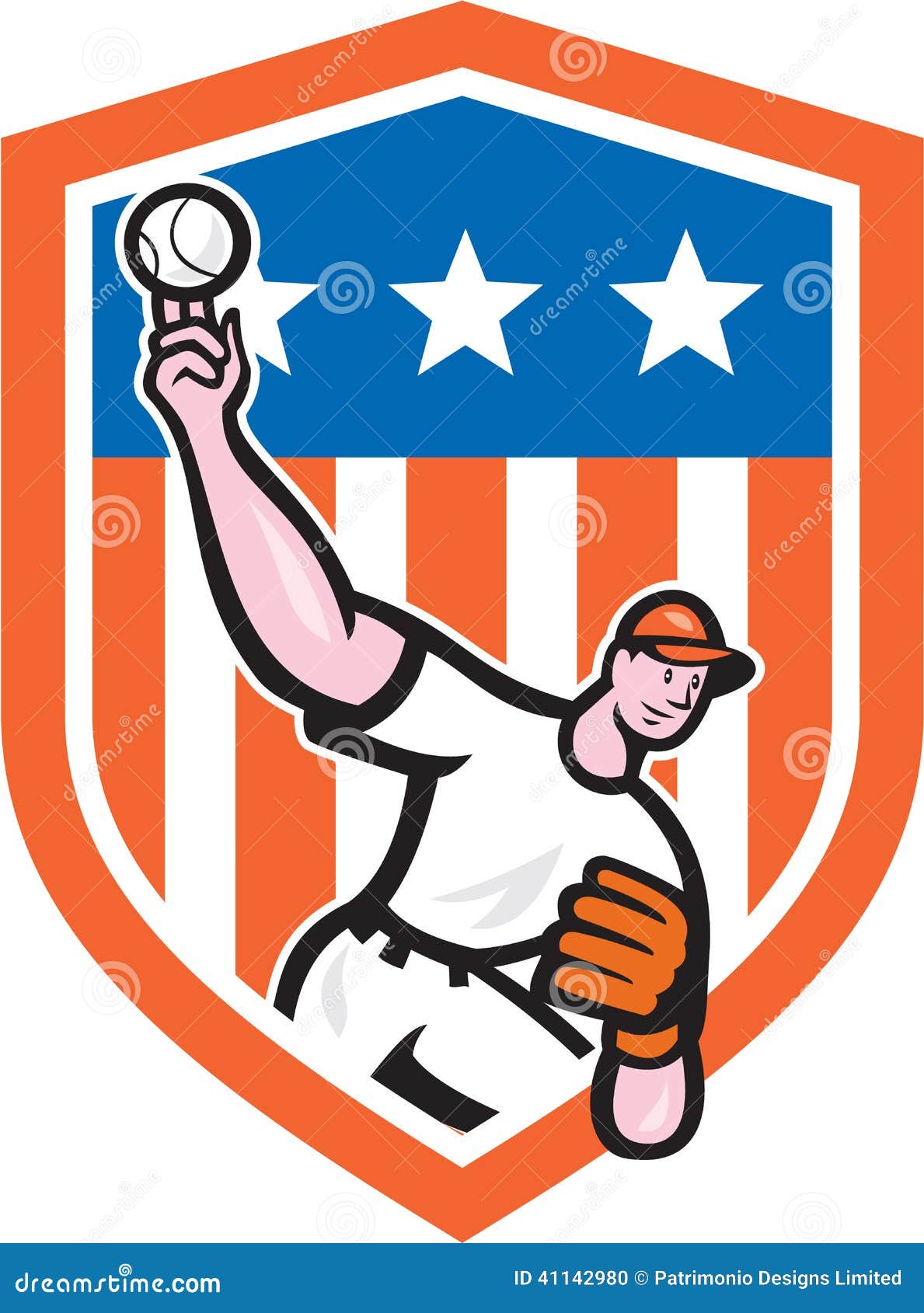 Baseball-Werfer-Wurfs-Ball-Schild-Karikatur Vektor Abbildung - Illustration von spieler ...