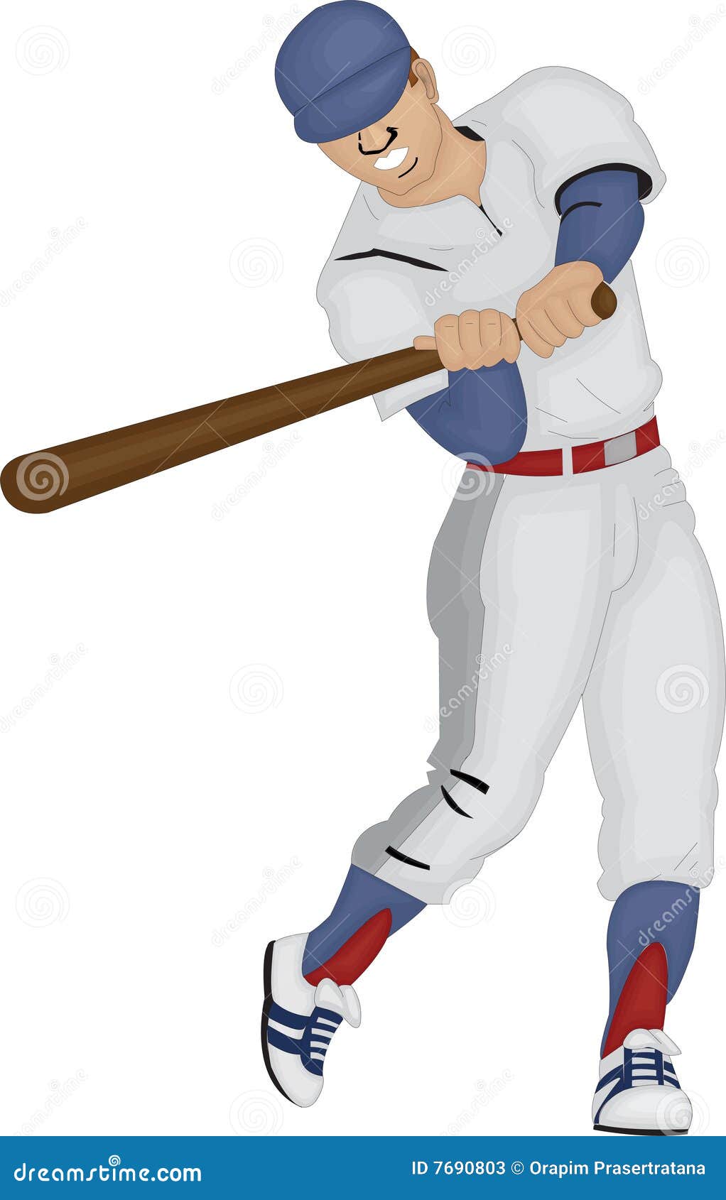 Baseballer stock vector. Illustration of playing, baseballer - 7690803