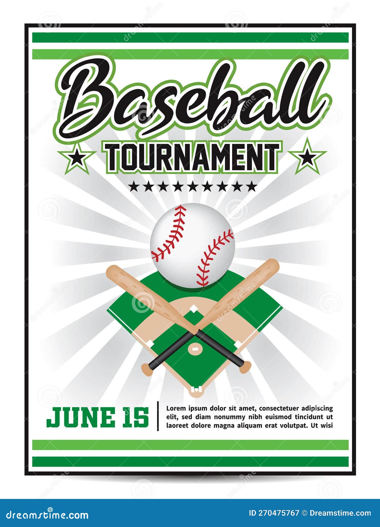 BaseballEvent stock vector. Illustration of template - 270475767