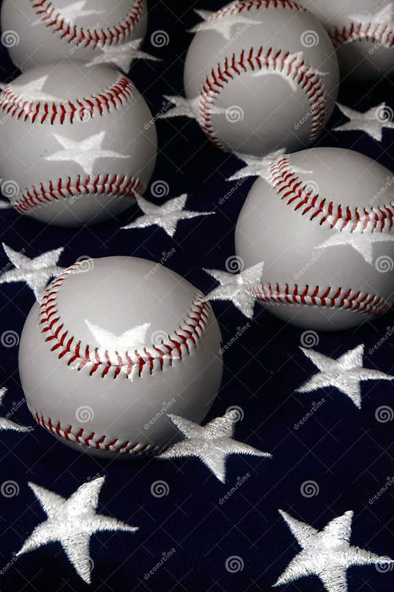 Baseballs and flag stock photo. Image of hitter, infield - 3434176