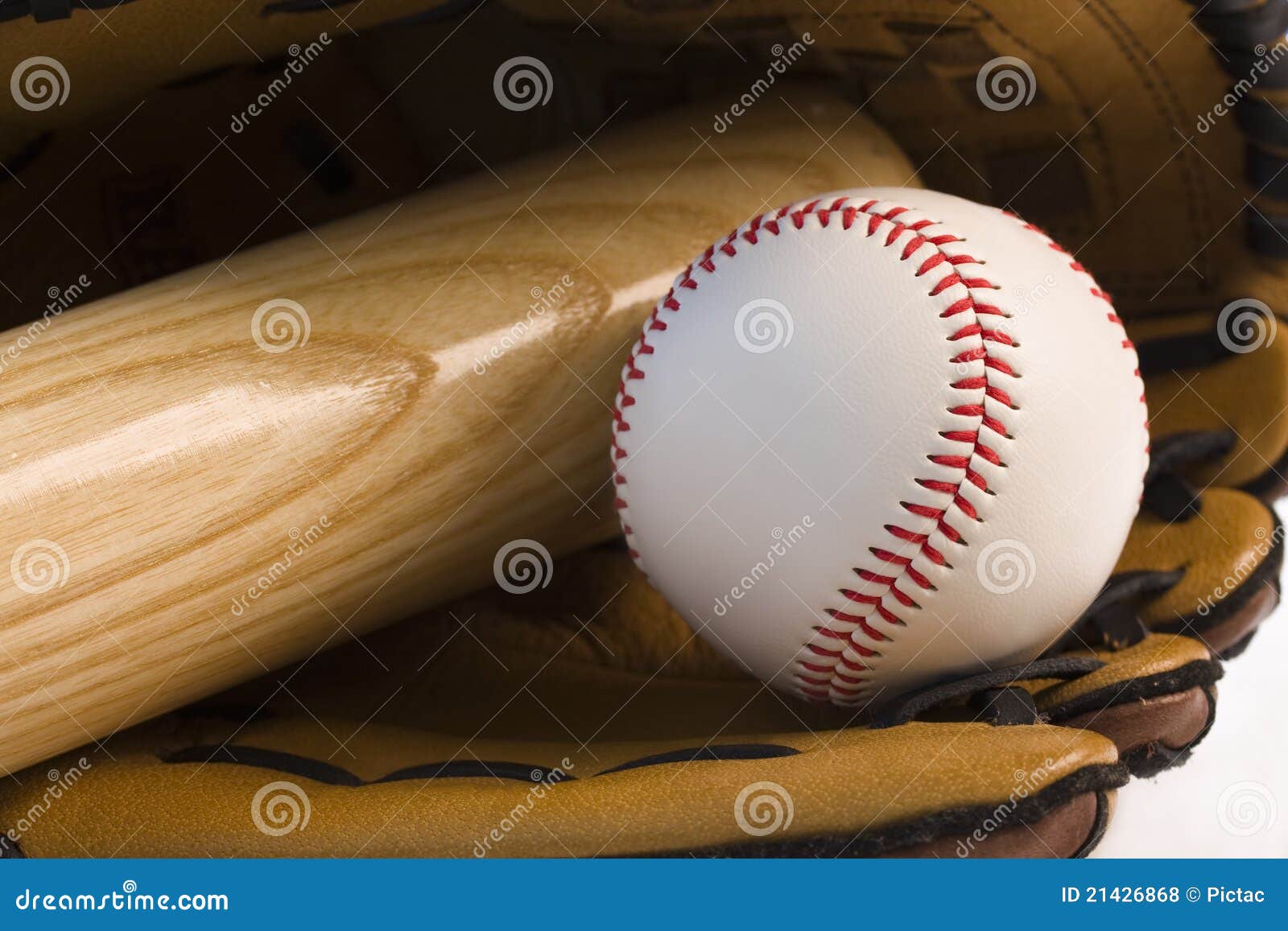 Basebol E Bastão De Beisebol Na Luva Foto de Stock - Imagem de base ...