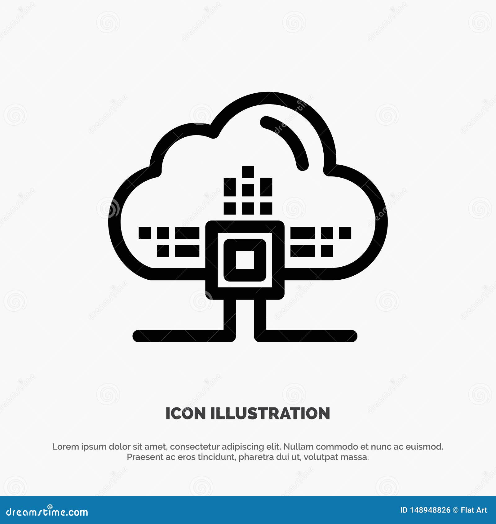 Based, Data, Cloud, Science Line Icon Vector Stock Vector ...