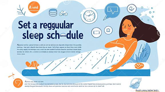 Infographic Illustrating Tips for Setting a Regular Sleep Schedule with ...
