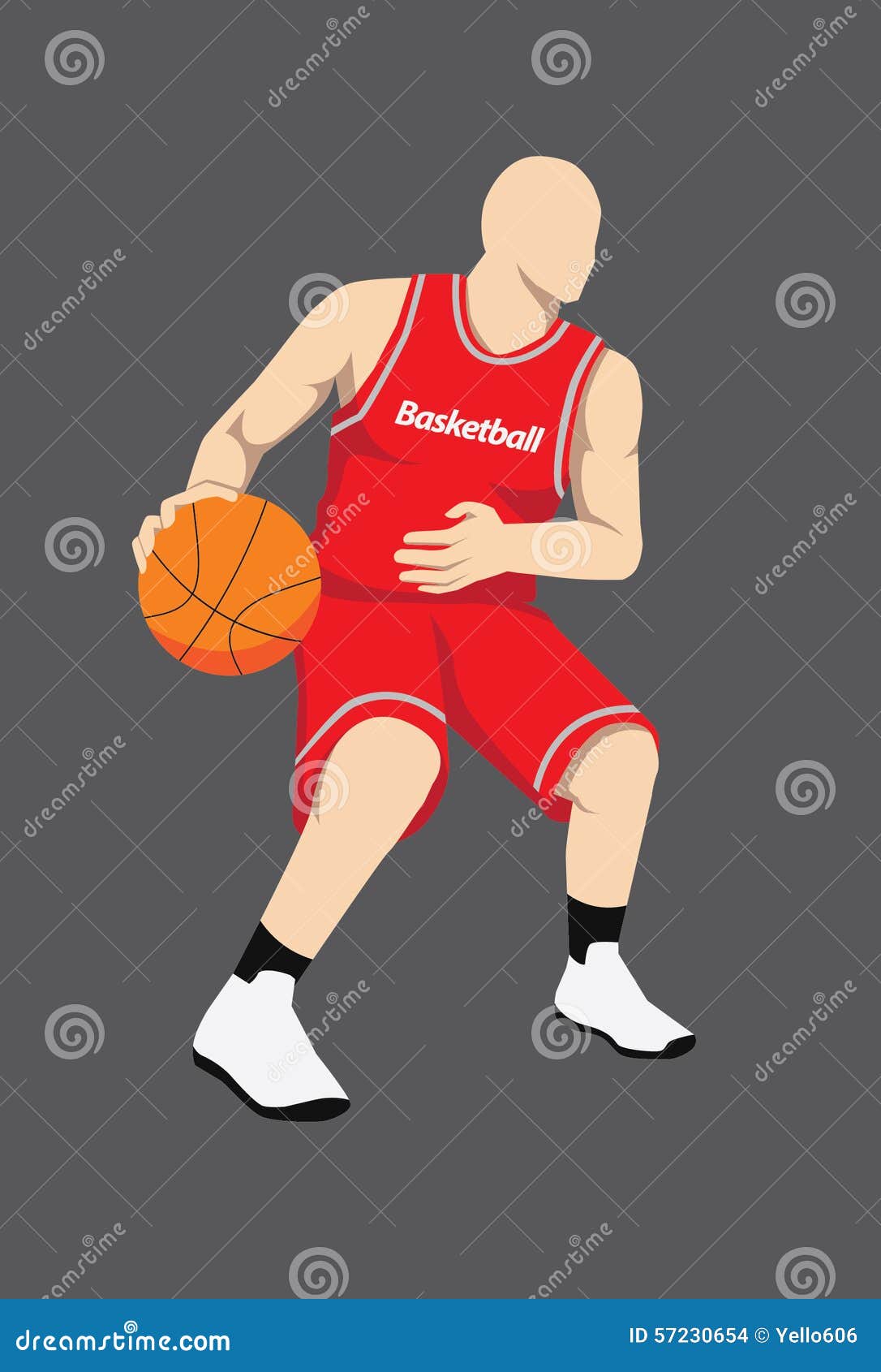 Baseketball Player Figure stock vector. Illustration of sport - 57230654