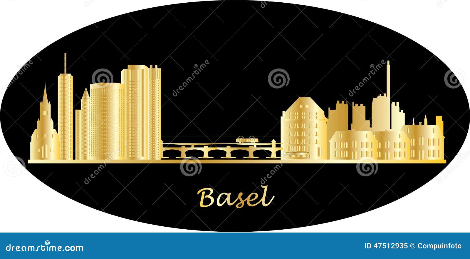 Basel city skyline stock vector. Illustration of shops - 47512935