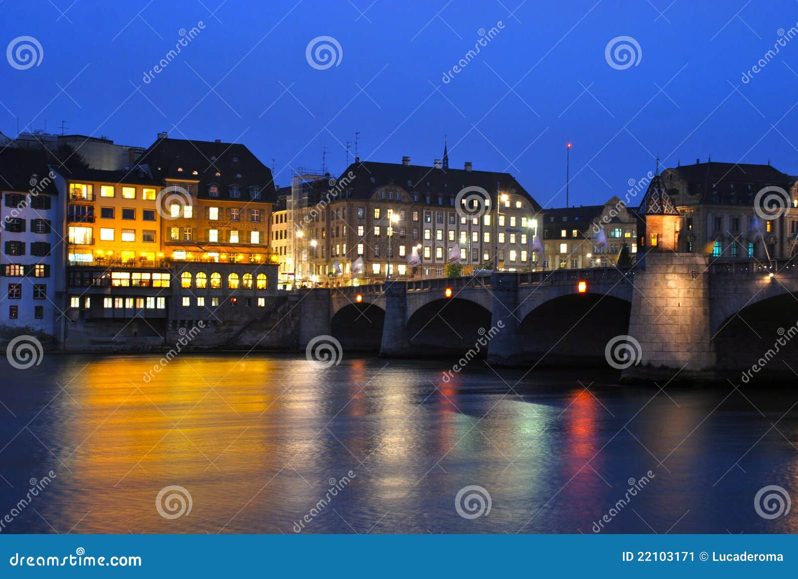 Basel Middle Bridge stock image. Image of bishop, outside - 22103171