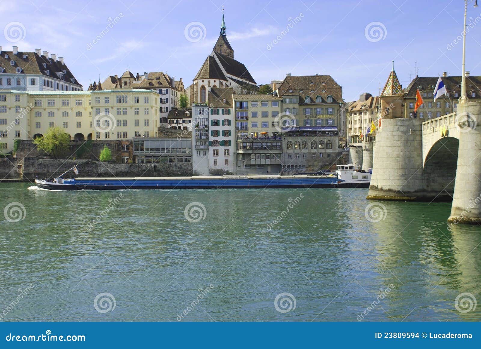 Basel Middle Bridge stock photo. Image of german, franc - 23809594