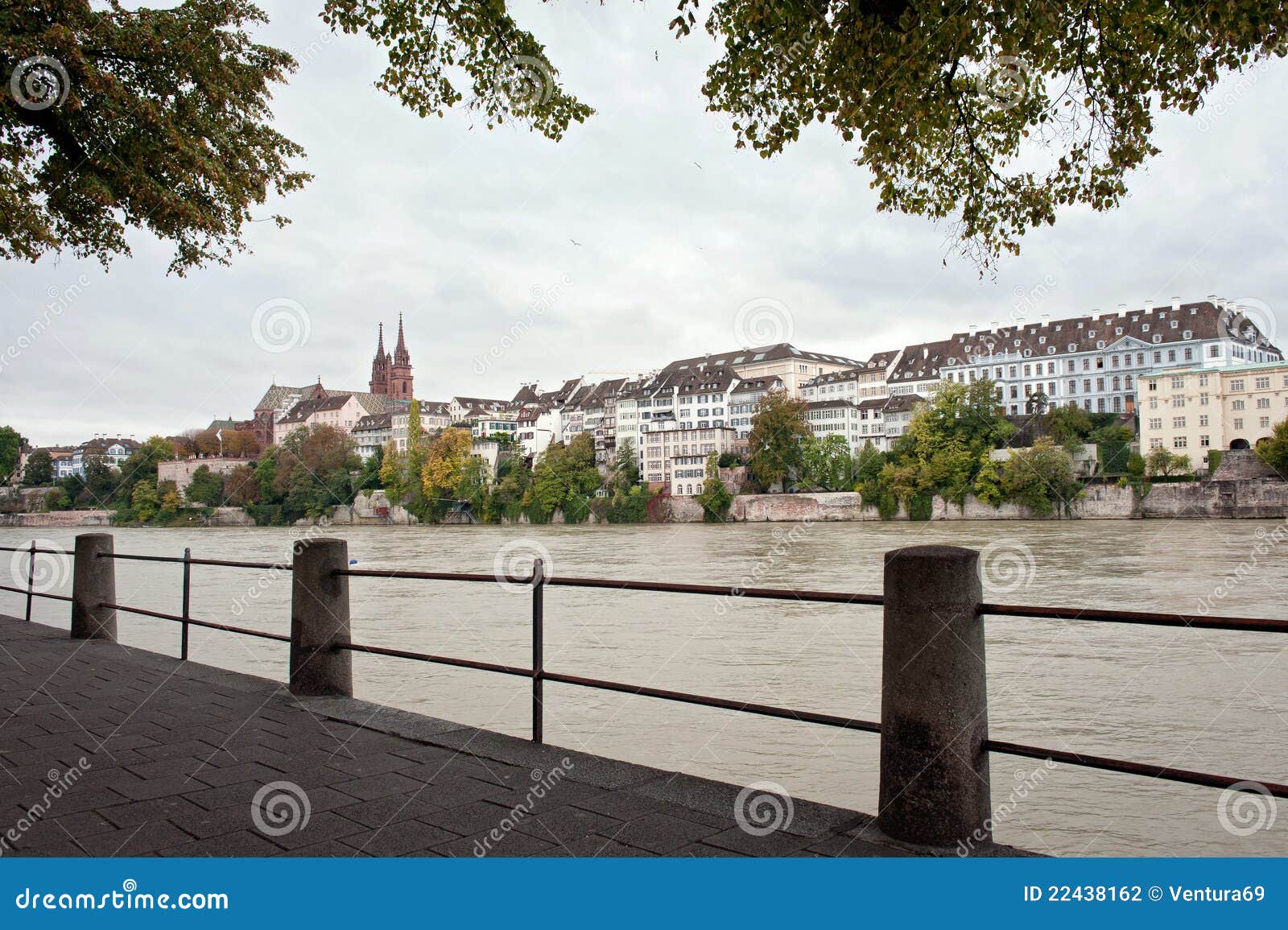 Basel and River Rhine, Switzerland Stock Photo - Image of architecture ...