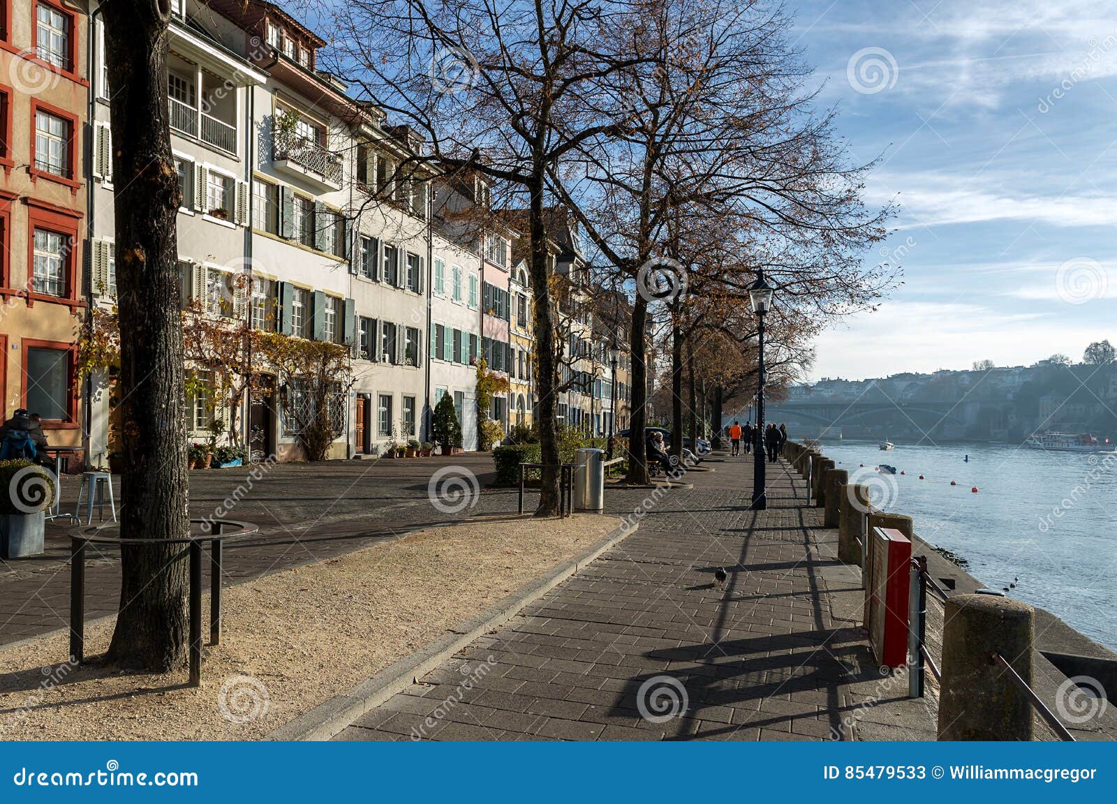 Basel River Walk Way editorial stock photo. Image of picturesque - 85479533