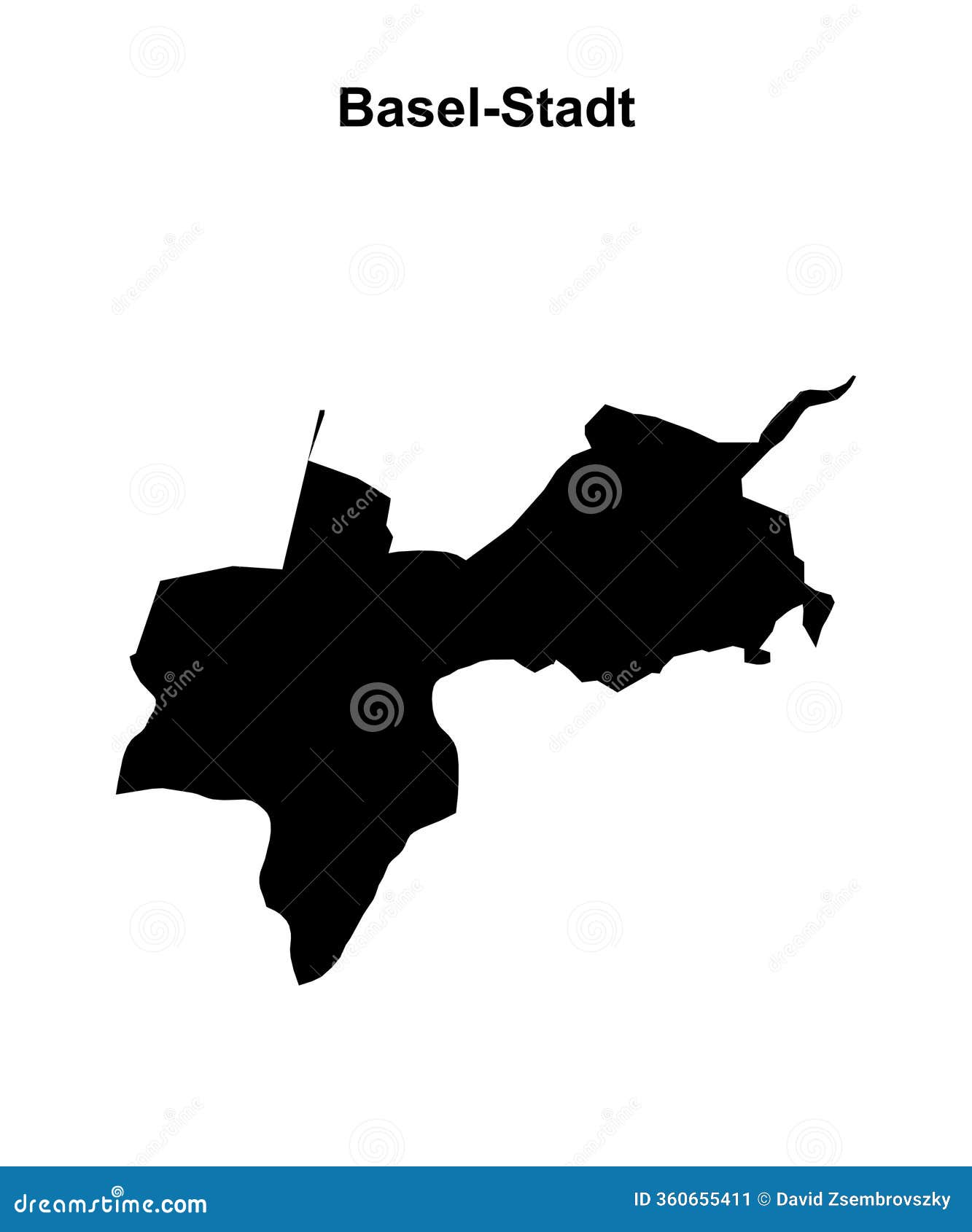 Basel-Stadt outline map stock illustration. Illustration of area ...