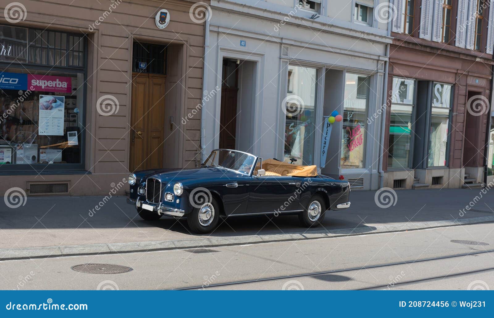 Basel Switzerland - 13th August 2019 - Old Car on Basel Street ...