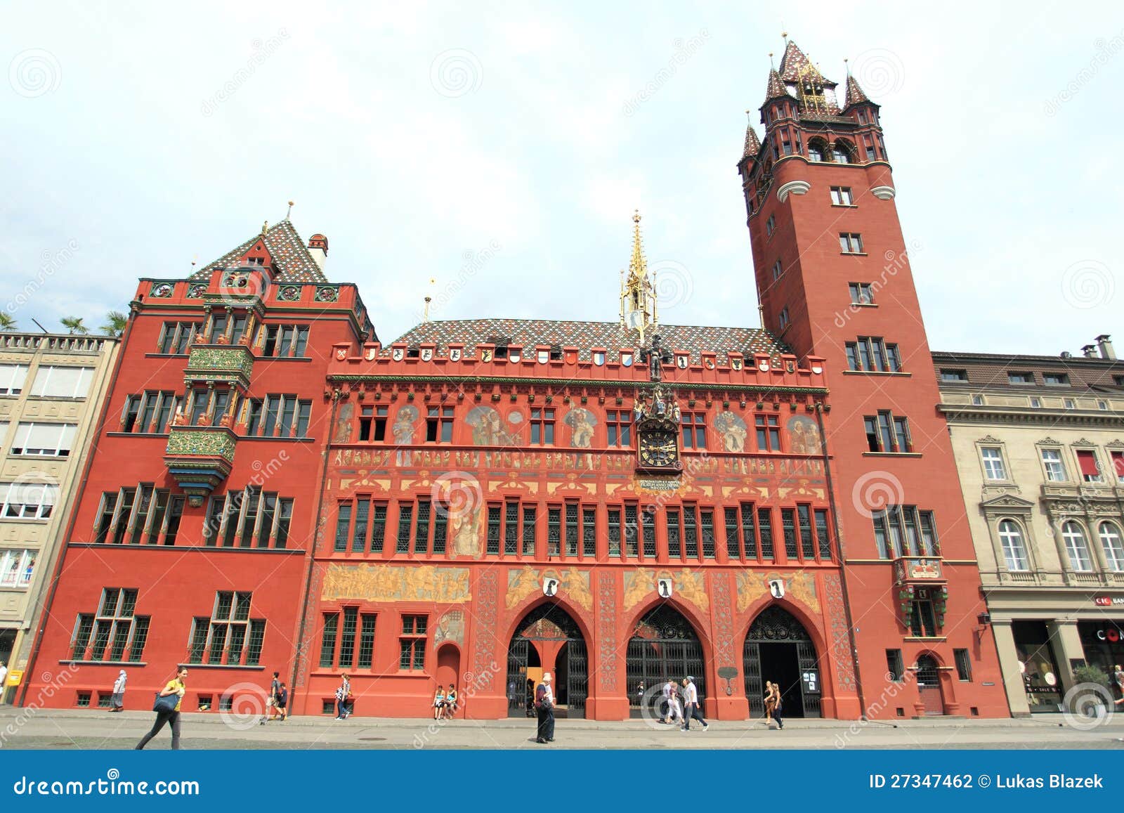 Basel town hall editorial photography. Image of landmark - 27347462