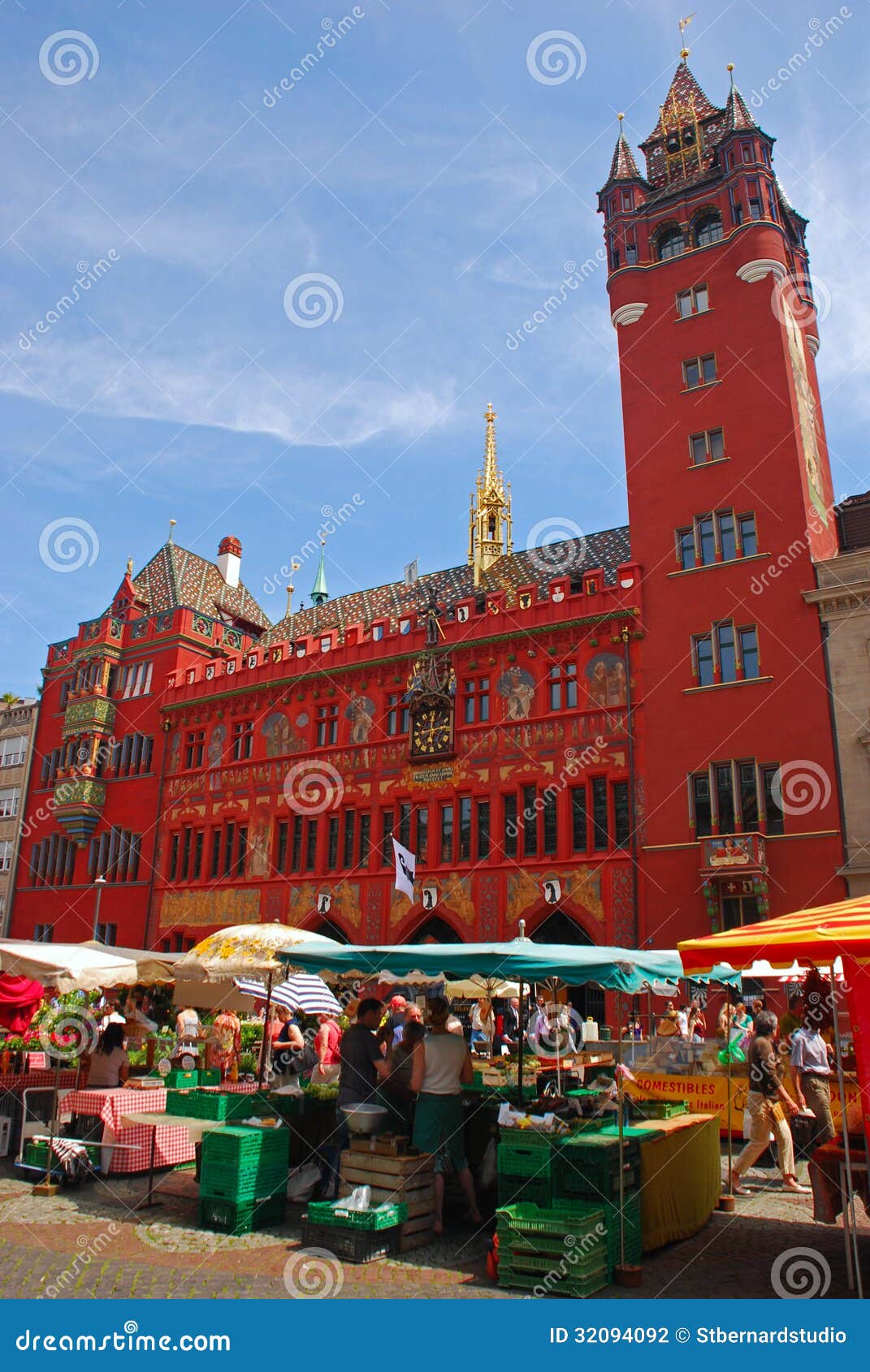 Basel Town Hall, Rathaus or Roothuus is a 500 Year Old Building at ...