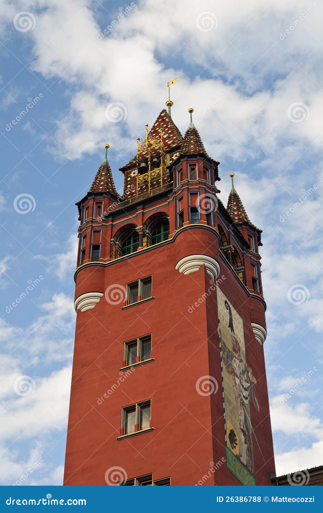 Basel Town Hall Tower stock photo. Image of tourism, travel - 26386788