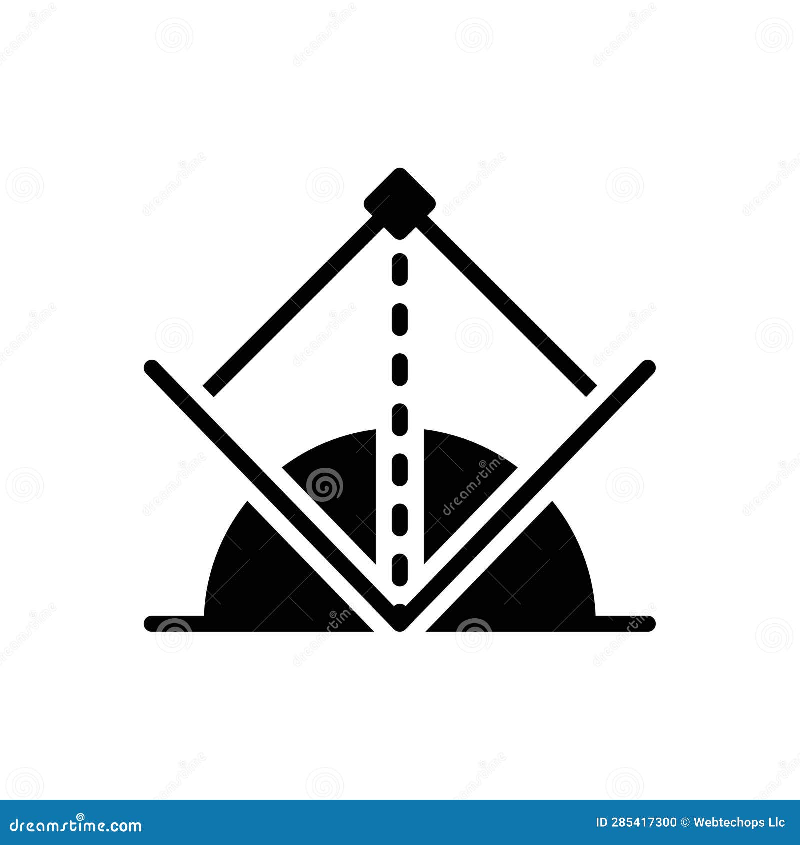 Black Solid Icon for Baseline, Diagram and Point Stock Vector ...