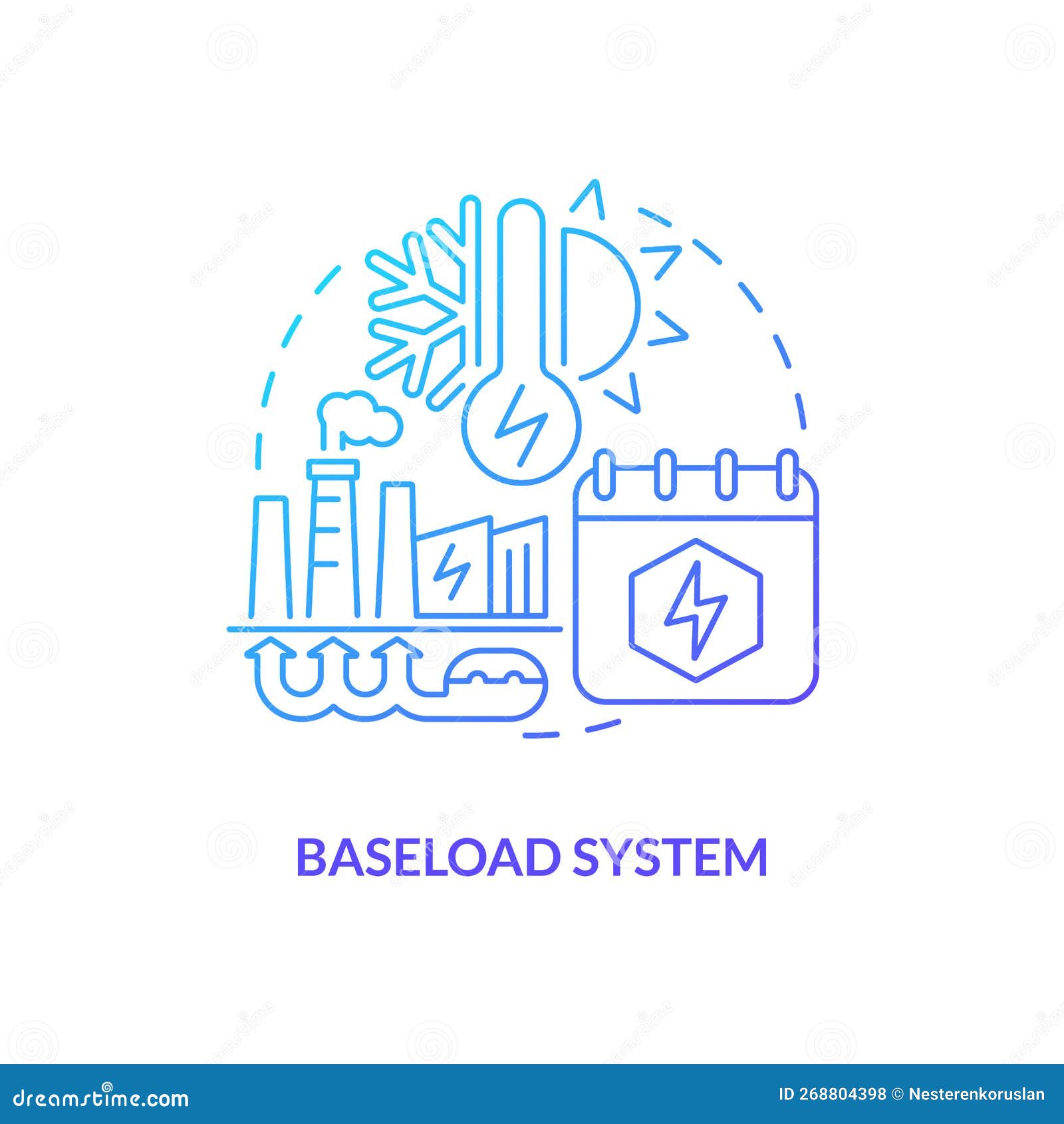 Baseload System Blue Gradient Concept Icon Stock Vector - Illustration ...