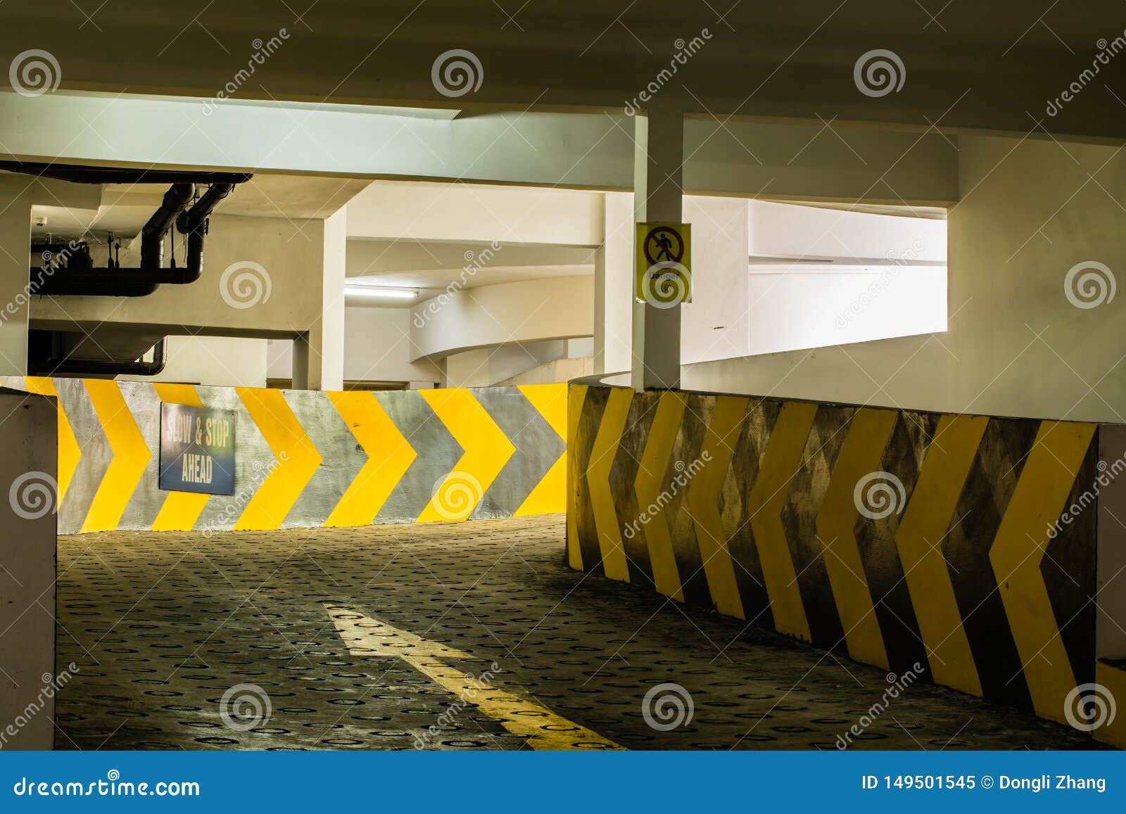Basement Car Park Exit and Entrance View Stock Image - Image of ...