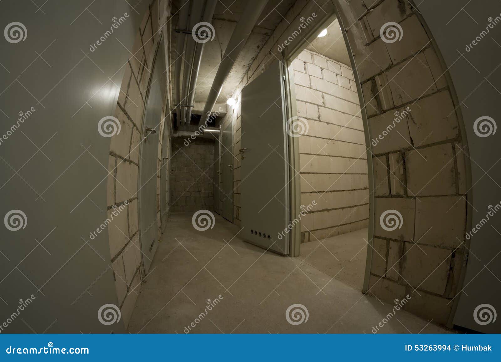 Basement corridor stock photo. Image of interior, hallway - 53263994