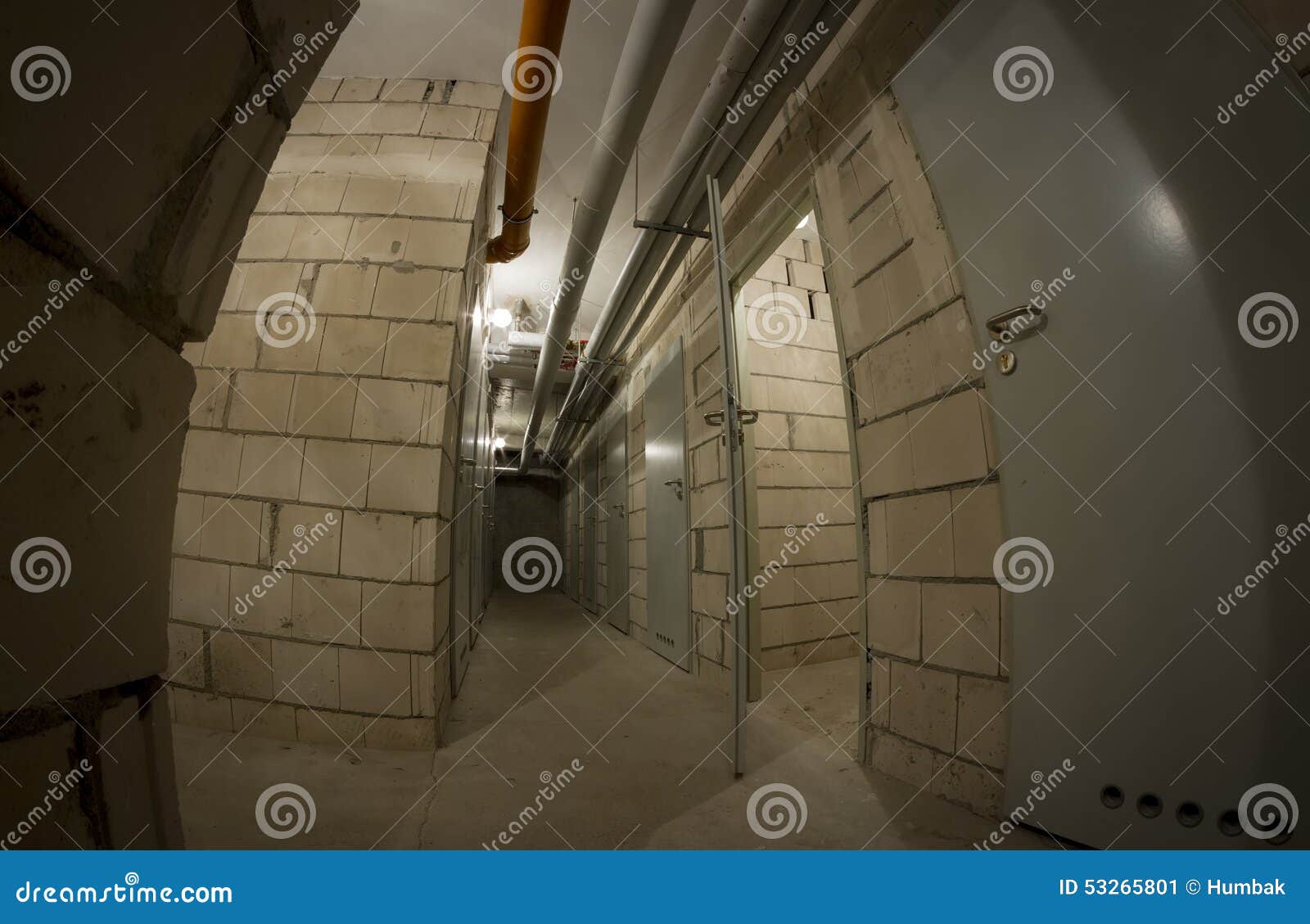 Basement corridor stock image. Image of passage, bright - 53265801