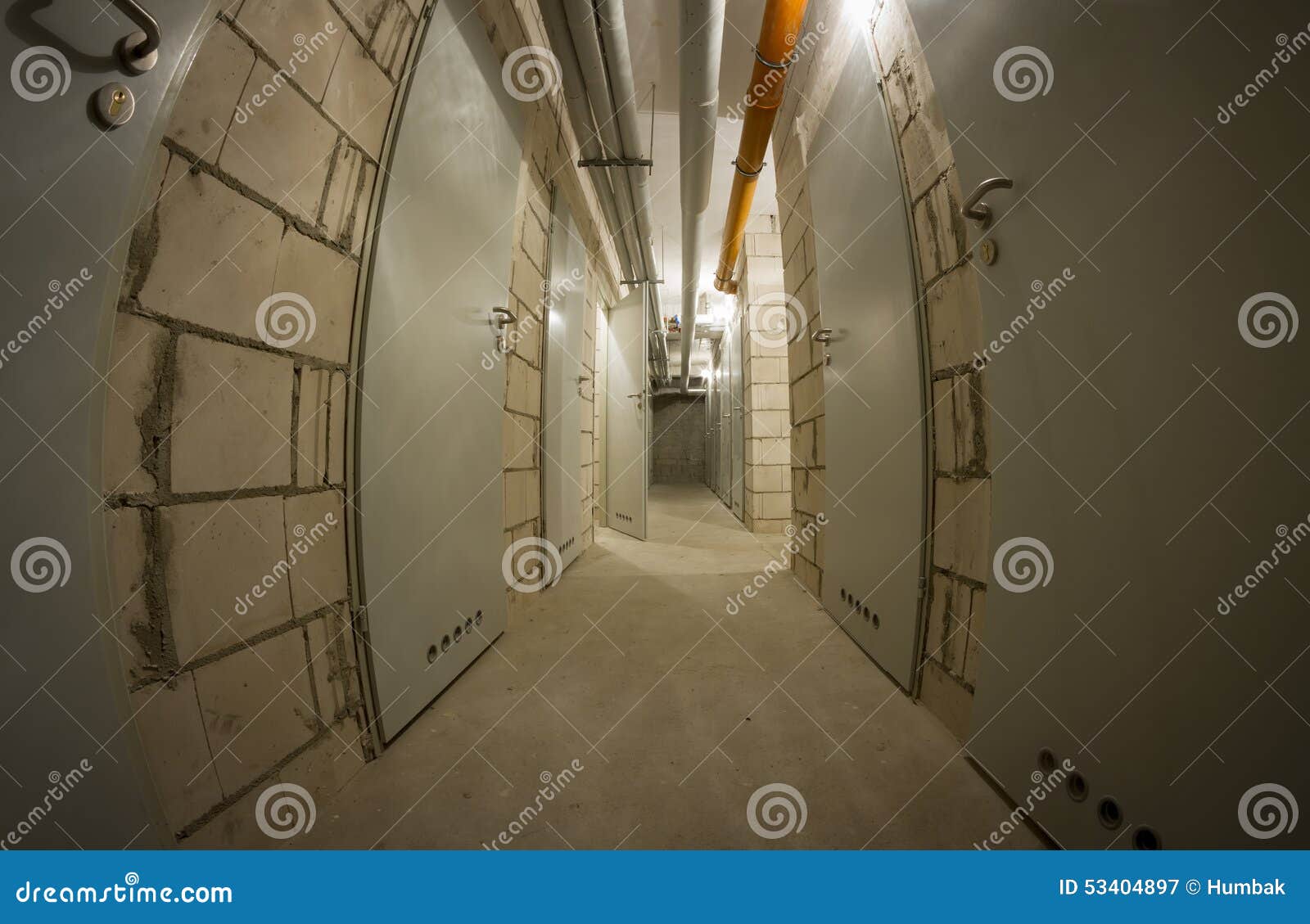 Basement corridor stock image. Image of background, basement - 53404897