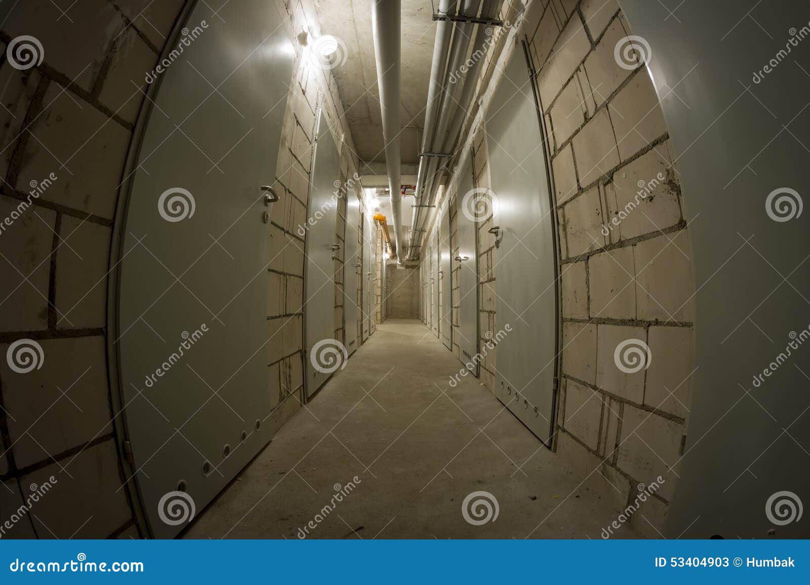 Basement corridor stock image. Image of abandoned, concrete - 53404903