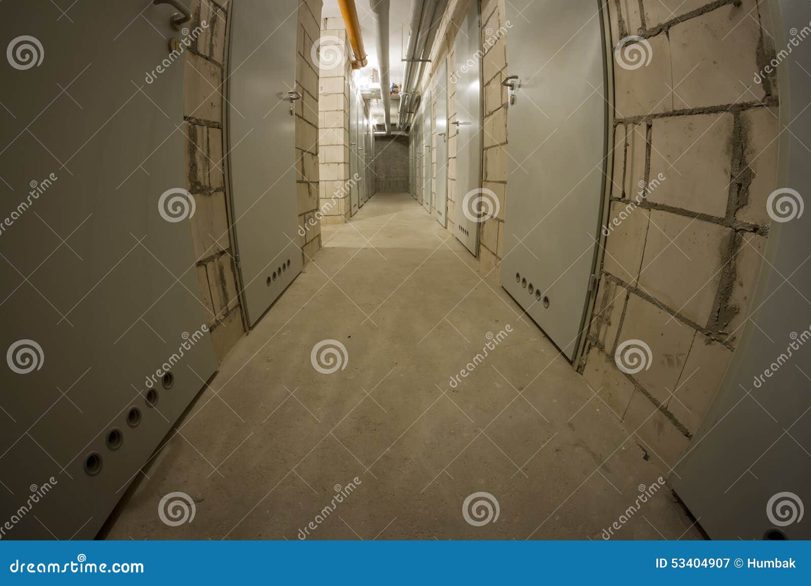 Basement corridor stock image. Image of bunker, fixture - 53404907