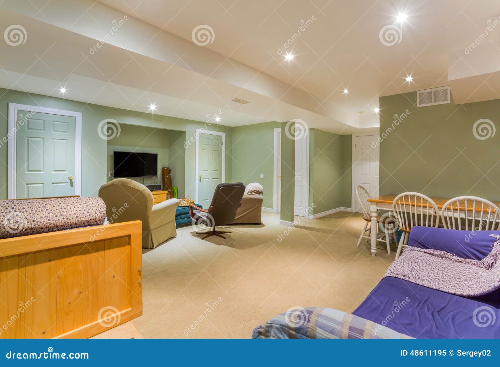 Basement Interior design stock image. Image of domestic - 48611195