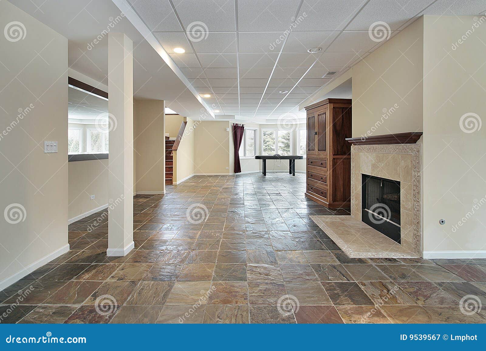Basement in luxury home stock image. Image of decor, residence - 9539567