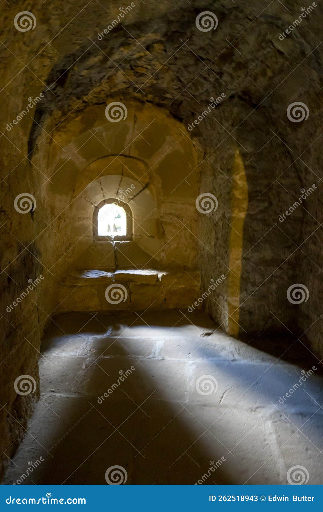 Basement of the Medieval Castle of Beaufort Stock Image - Image of blue ...