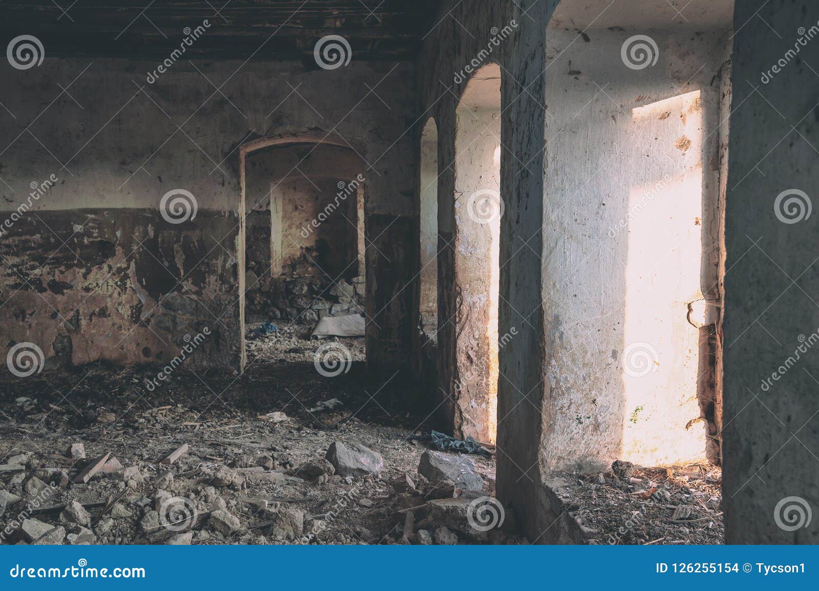 Basement of an Old Dilapidated Building Stock Photo - Image of brick ...