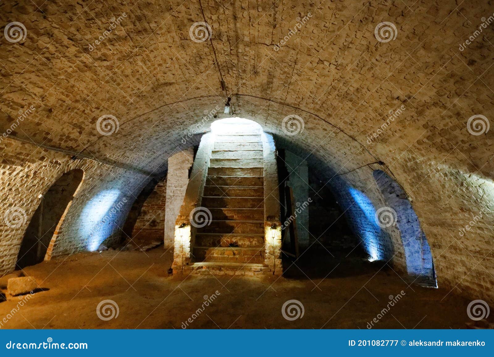 Basement of an Old House with a Vaulted Ceiling Stock Image - Image of ...