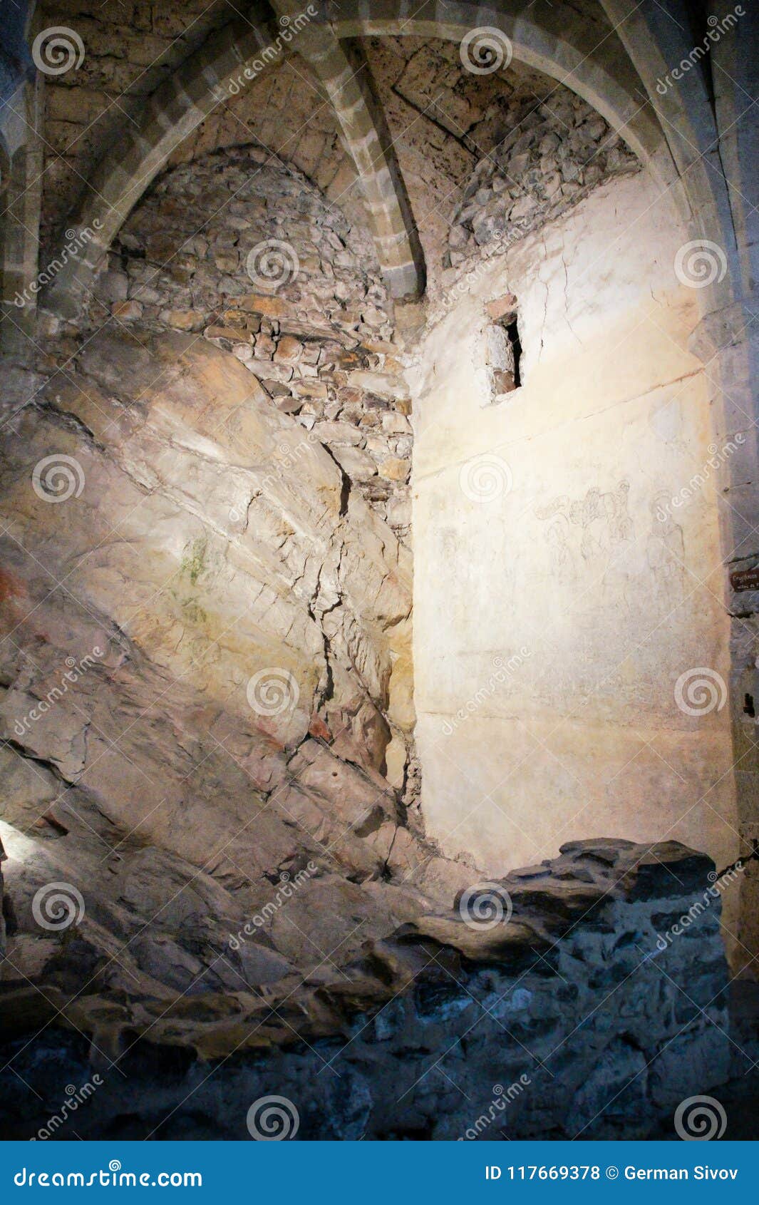 The Basement Room of the Castle. Editorial Stock Photo - Image of beams ...
