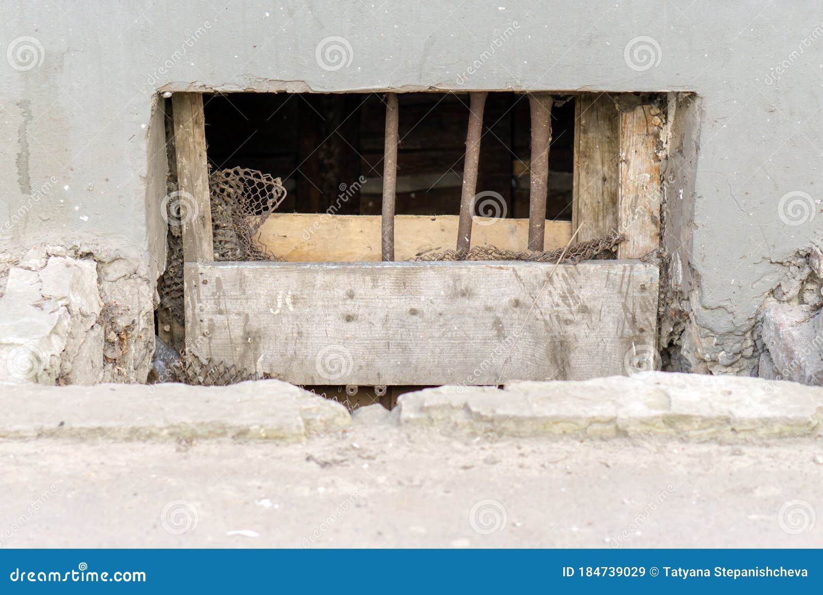 Basement Window with Broken Bars Stock Image - Image of barred, light ...