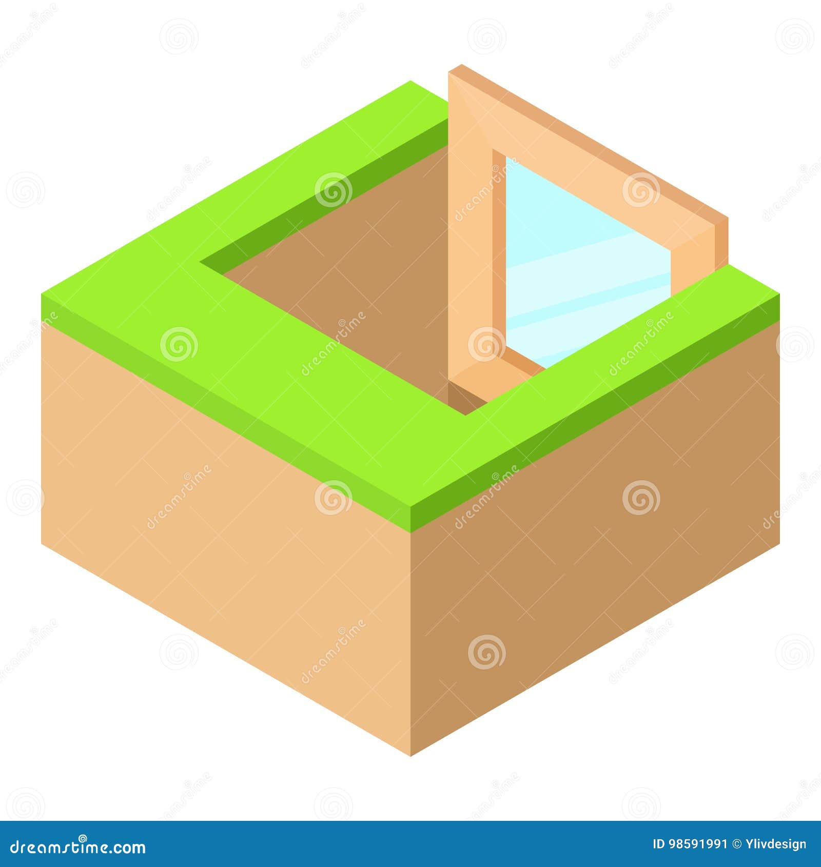 Basement Window Frame Icon, Isometric 3d Style Stock Vector ...