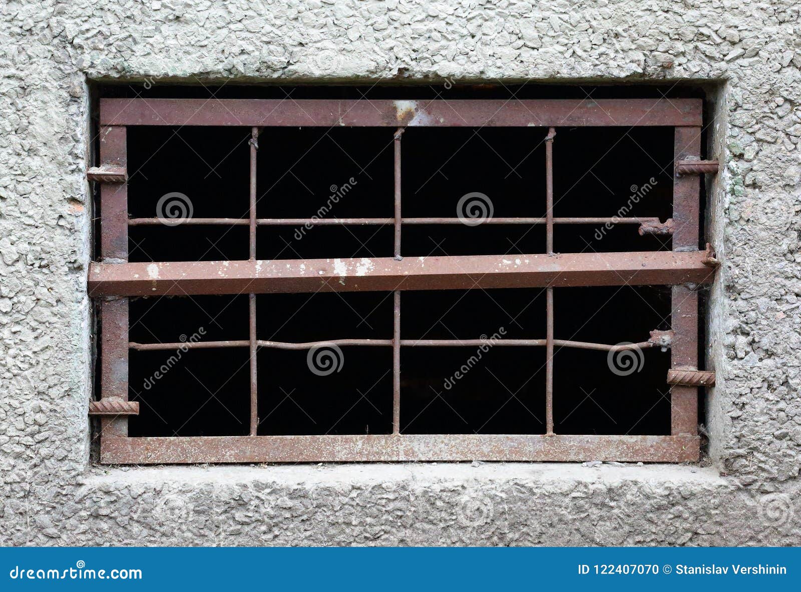 Basement Window with a Metal Barrier Stock Photo - Image of barrier ...