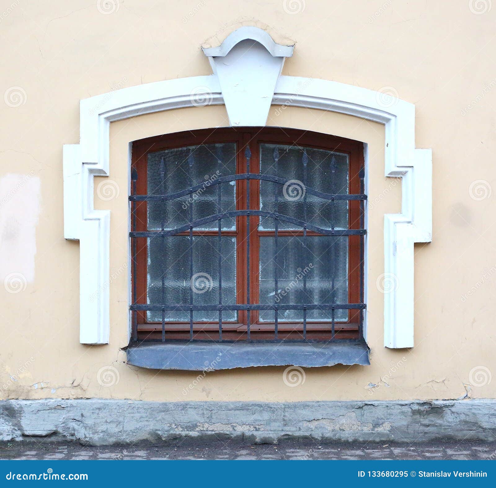 Basement Window with a Metal Barrier Stock Image - Image of metal ...