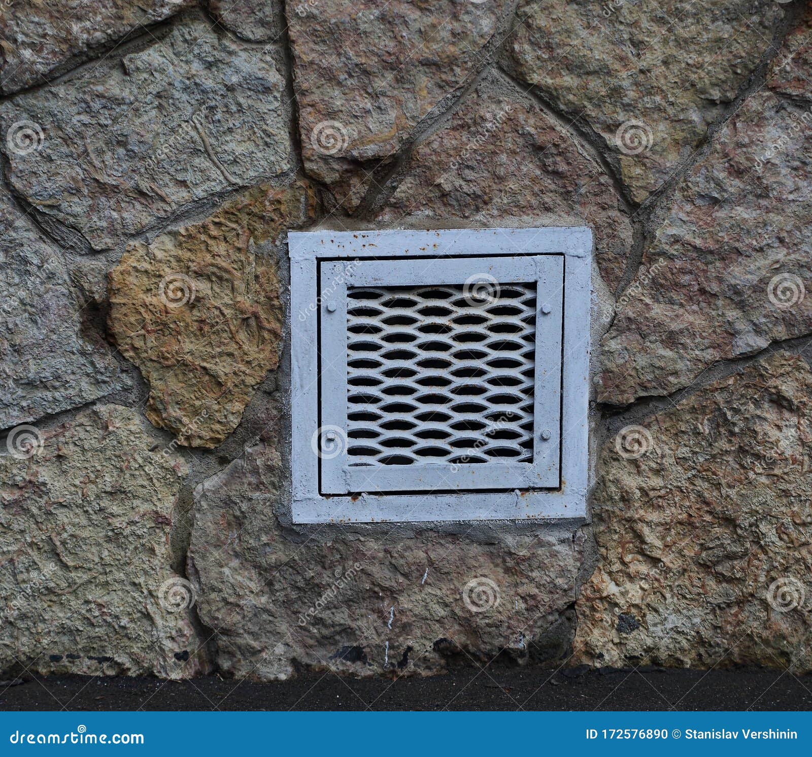 Basement Window with a Metal Barrier Stock Photo - Image of barred ...